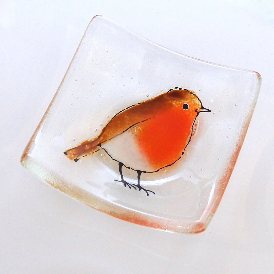 Robin Trinket Dish - Ring Dish - Red Robin Jewellery Dish - Tea Light ...