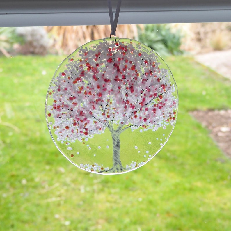 Fused Glass Suncatcher spring Cherry Blossom Tree Glass Art - Etsy UK
