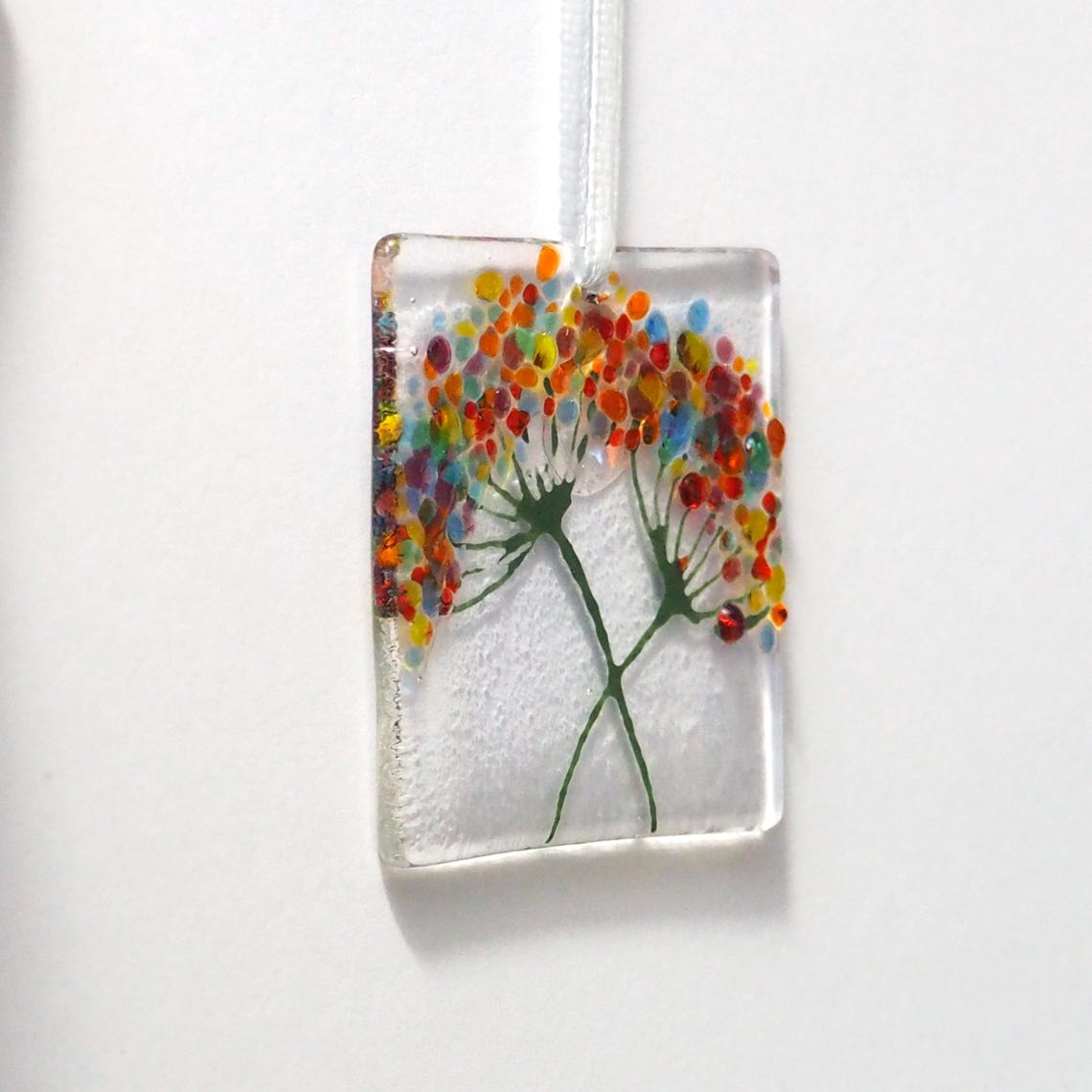 Handmade Fused Glass Floral Card: Rainbow Flower Greetings Card - Etsy