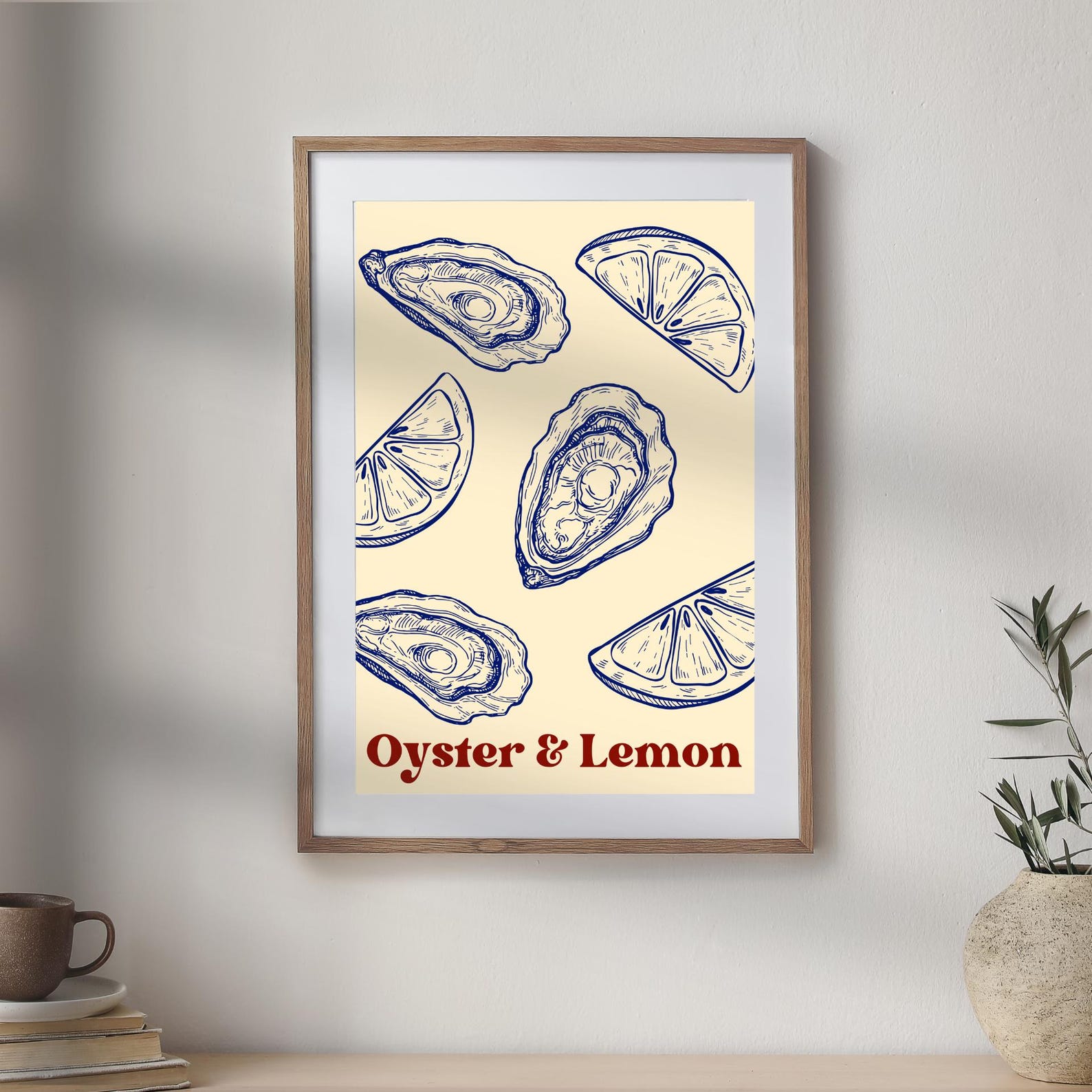 Oyster Print Triptych Wall Art Oyster Plate Oyster Painting Oyster Art ...