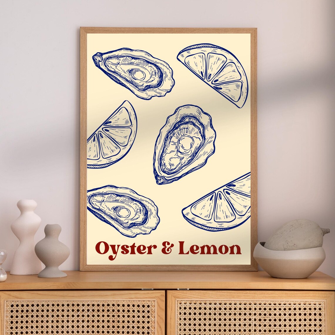 Oyster Print Triptych Wall Art Oyster Plate Oyster Painting Oyster Art ...