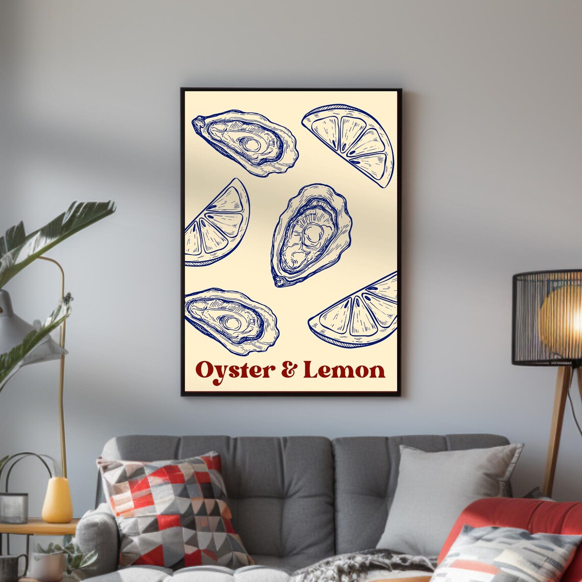 Oyster Print Triptych Wall Art Oyster Plate Oyster Painting Oyster Art ...
