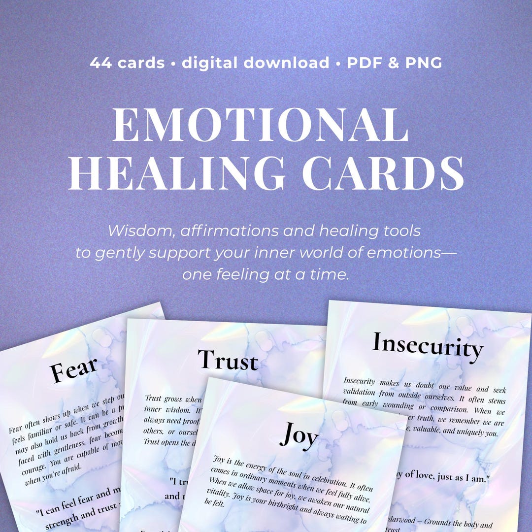 Emotional Healing Cards Printable PDF | Feelings Emotions Affirmation ...