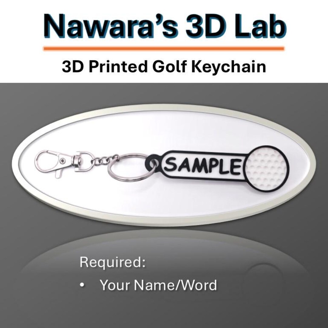 Personalized Golf Keychain - 3D Printed - Etsy