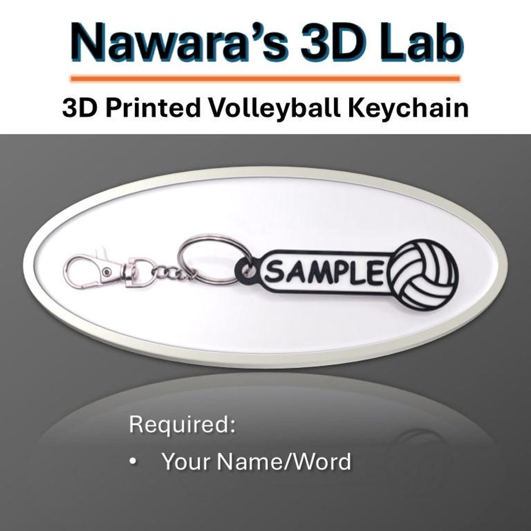 Personalized Volleyball Keychain - 3D Printed - Etsy