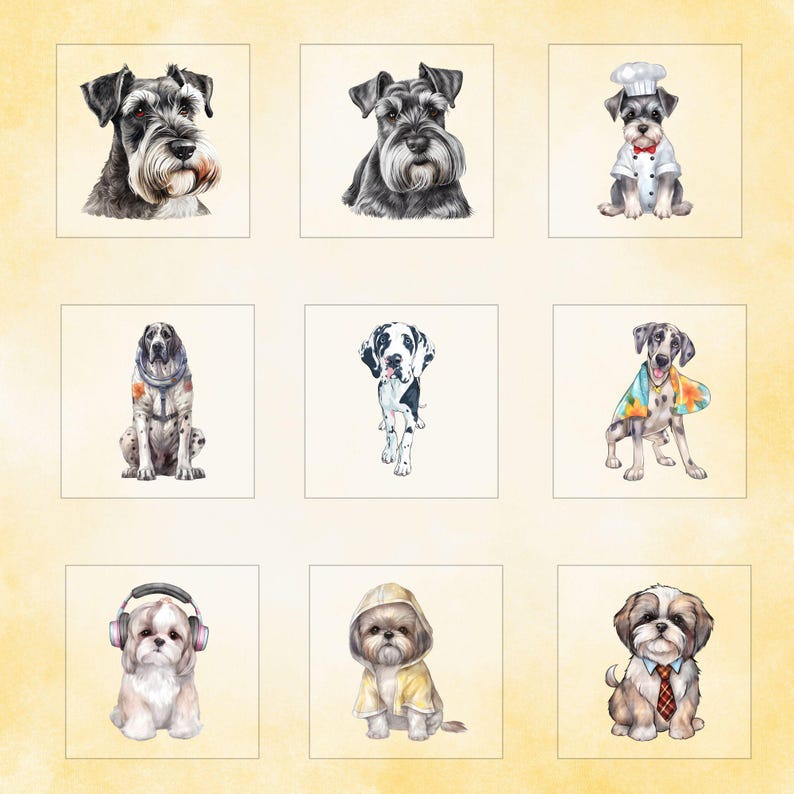 Watercolor Dog Breeds Clipart Bundle: 400+ PNG, SVG, JPG Graphics ...
