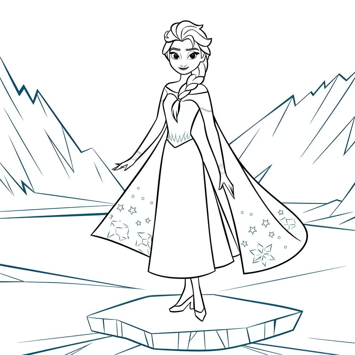 Elsa Frozen Coloring Pages 5 High-quality Printable Sheets for Kids ...