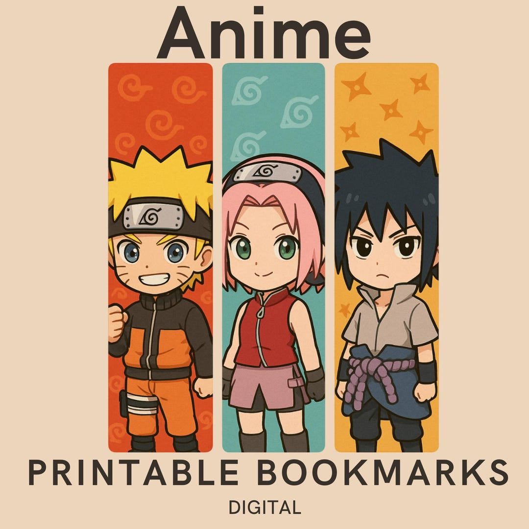 Naruto Chibi Bookmark Set – Cute Anime Printable | Printable Anime ...