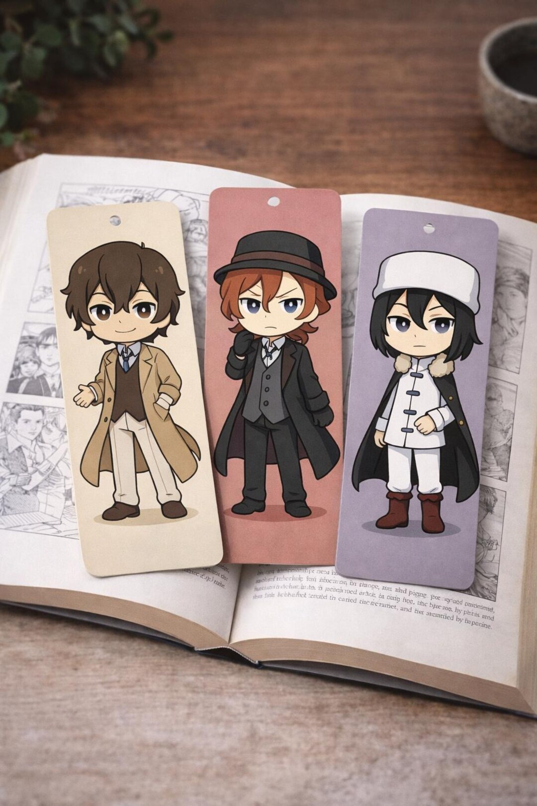 Bungo Stray Dogs Bookmarks – Chibi Dazai, Chuuya, Fyodor (printable ...