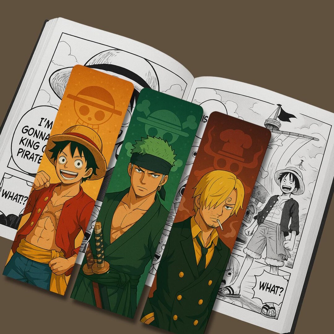 Anime Pirate Bookmarks Set | Digital Printable Manga Style Gift | Straw ...