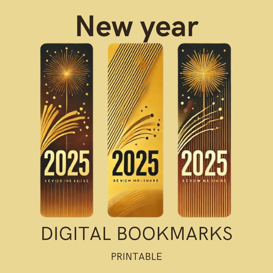 New Year Bookmarks Printable - Etsy