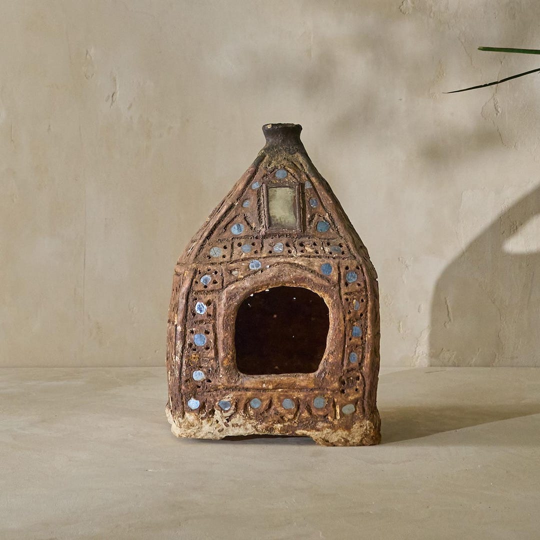 Vintage Paper Mâché Bird House – Handcrafted Folk Art Sculpture ...
