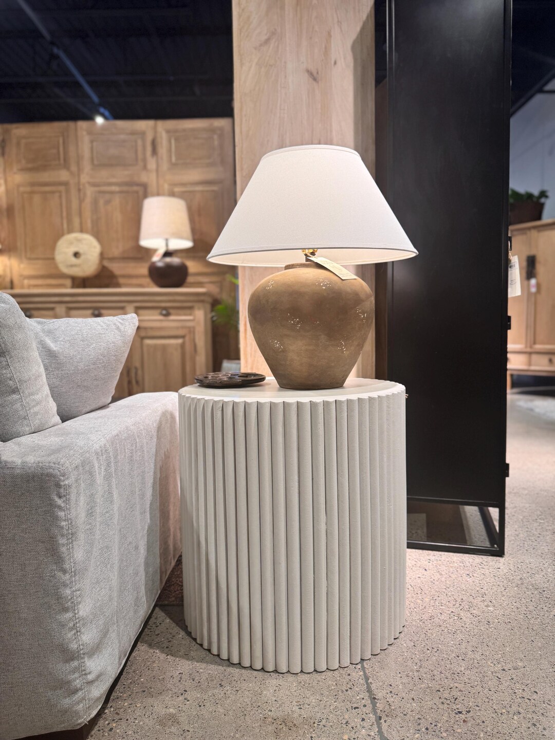 Salta Scalloped Side Table – Hand-carved Accent Table – Organic Modern ...