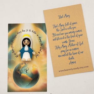 Mini Mary Figurine, Little Jesus/mary Pocket Cards, Church Party Favors ...