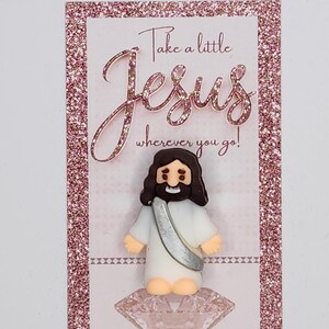 Mini Jesus Figurine, Little Jesus Pocket Cards, Church Party Favors ...