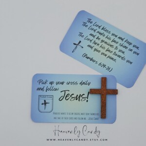 Pocket Cross Prayer Card Baptism Church Faith Christian Retreat ...