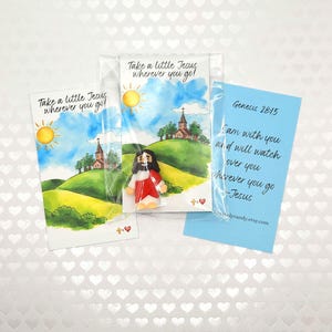 Mini Jesus Figurine, Little Jesus Pocket Cards, Church Party Favors ...
