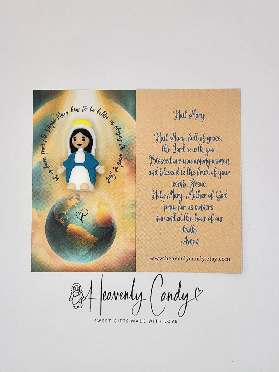Mini Mary Figurine, Little Jesus/mary Pocket Cards, Church Party Favors ...