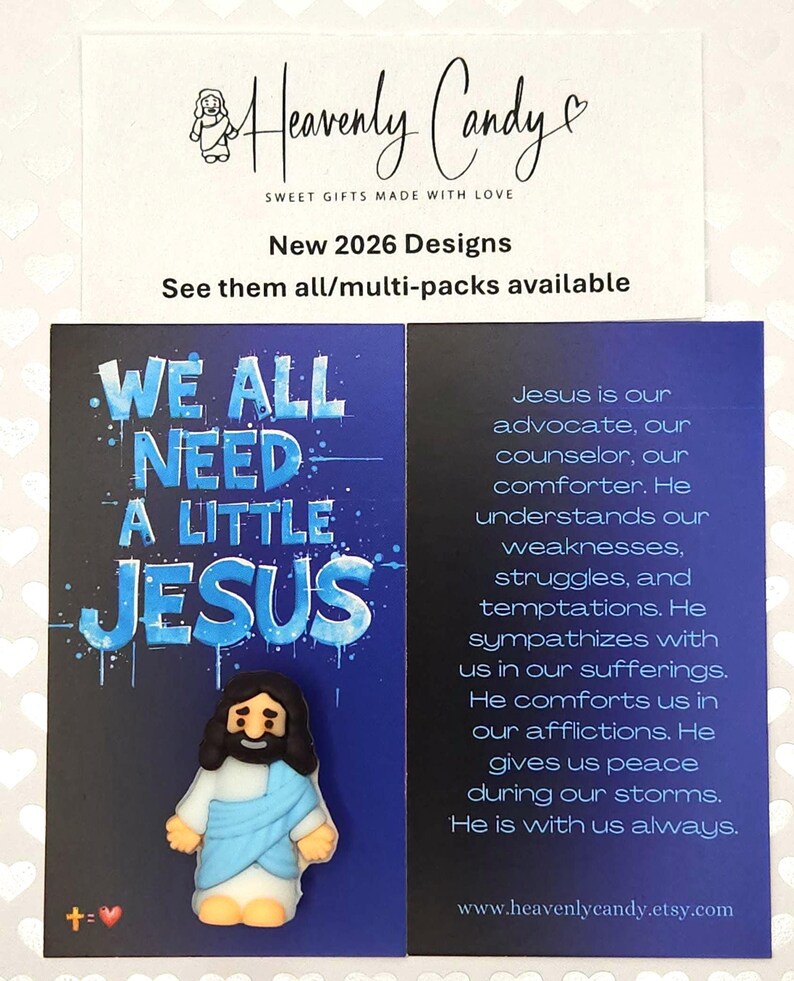 Mini Jesus Figurine, Little Jesus Pocket Cards, Church Party Favors ...