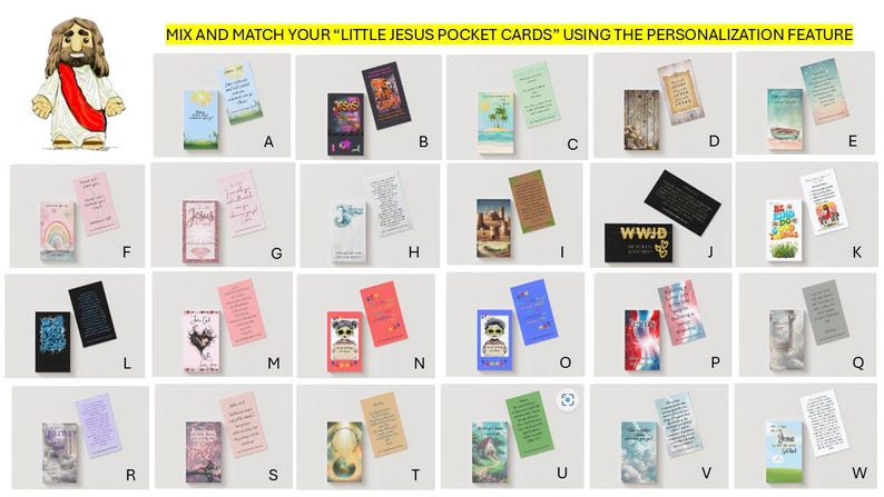 Mini Jesus Figurine, Little Jesus Pocket Cards, Church Party Favors ...