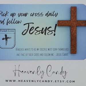 Pocket Cross Prayer Card Baptism Church Faith Christian Retreat ...