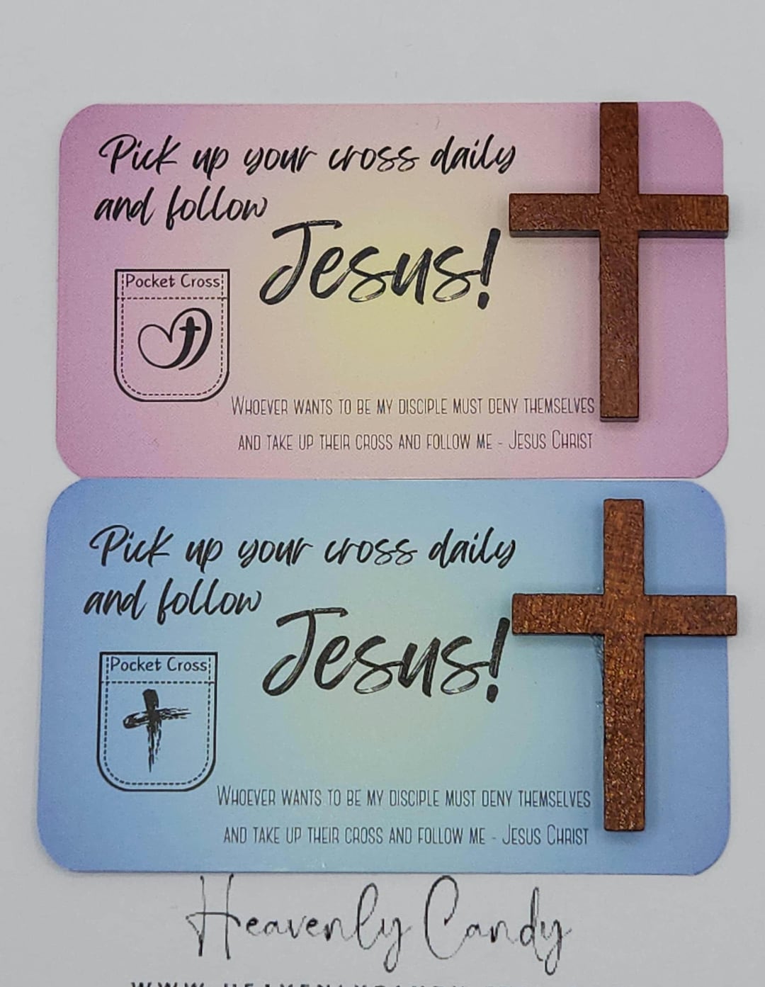 Pocket Cross Prayer Card Baptism Church Faith Christian Retreat ...