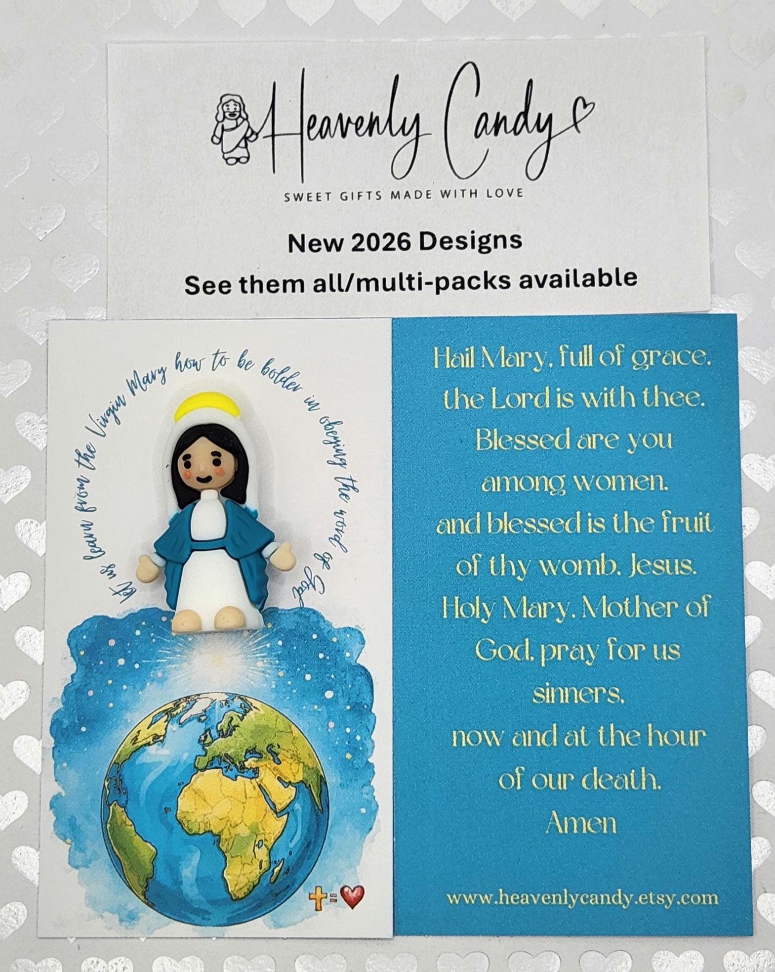 Mini Mary Figurine, Little Jesus/mary Pocket Cards, Church Party Favors ...