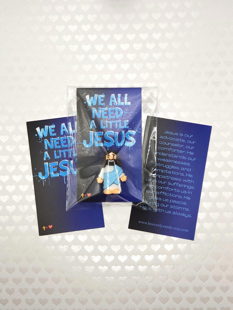 Mini Jesus Figurine, Little Jesus Pocket Cards, Church Party Favors ...
