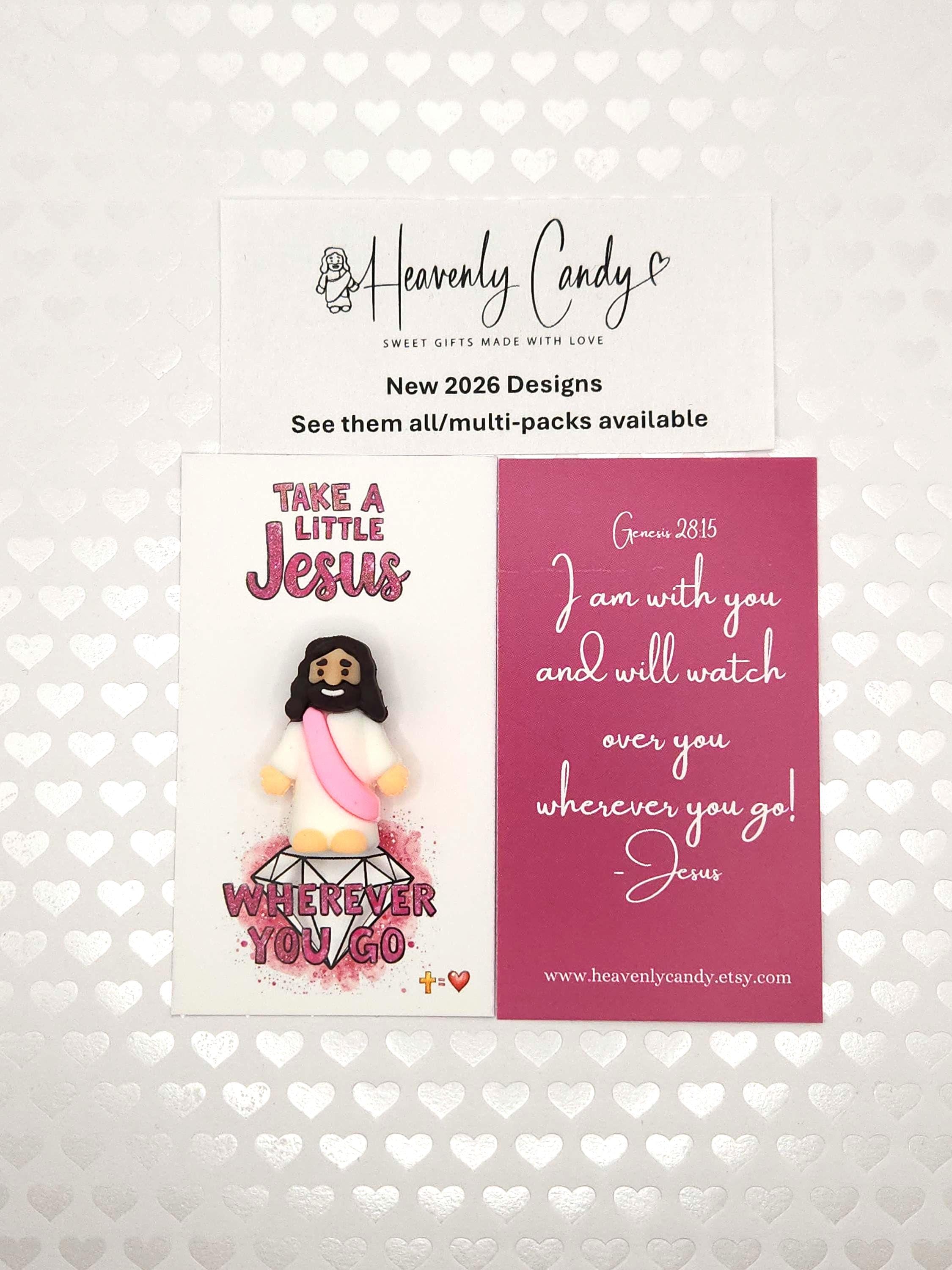 Mini Jesus Figurine, Little Jesus Pocket Cards, Church Party Favors ...