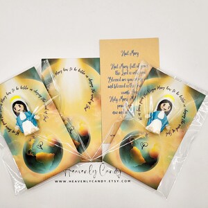 Mini Mary Figurine, Little Jesus/mary Pocket Cards, Church Party Favors ...