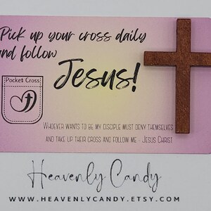 Pocket Cross Prayer Card Baptism Church Faith Christian Retreat ...