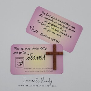 Pocket Cross Prayer Card Baptism Church Faith Christian Retreat ...