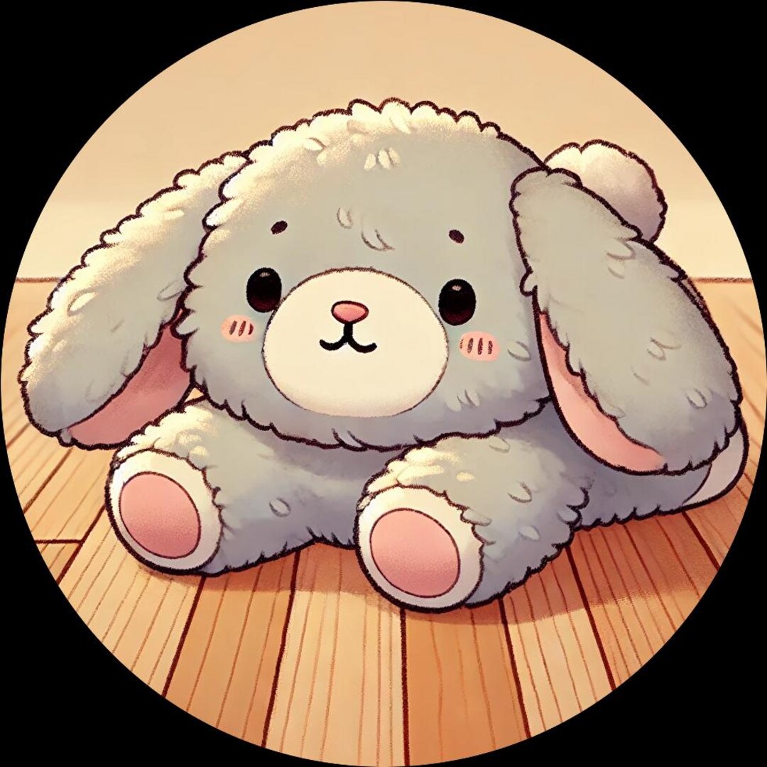 An Illustration of a Very Cute Rabbit With Droopy Ears - Etsy