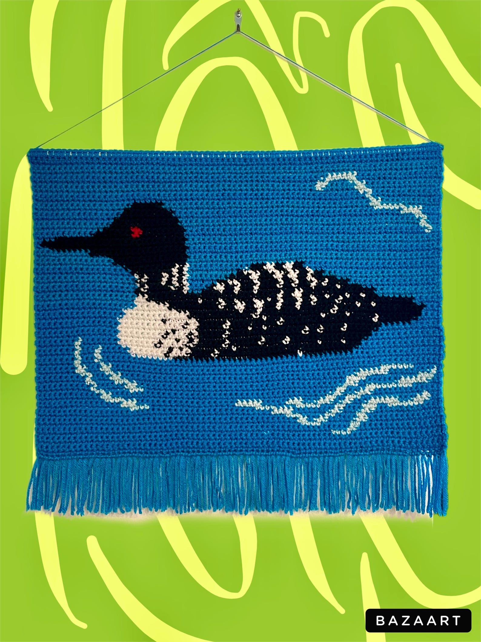 Crochet Color Work Tapestry Loon Pattern - Etsy
