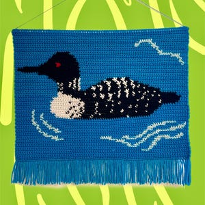Crochet Color Work Tapestry Loon Pattern - Etsy