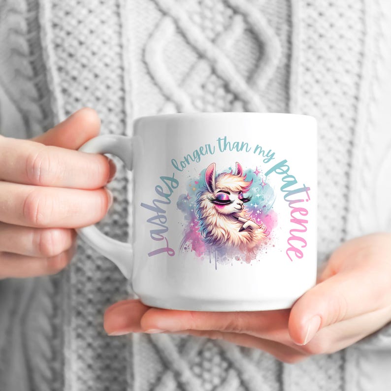 Lashes Longer Than My Patience PNG, Cute Llama PNG, Alpaca JPG, Funny ...