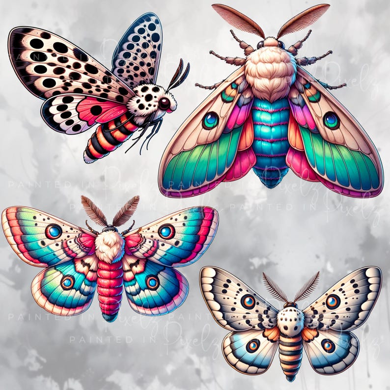 Moth Png, Moth Clipart Set, Digital Download - Etsy