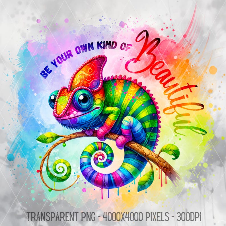 Be You Own Kind of Beautiful, Chameleon PNG, Cute Creature ...