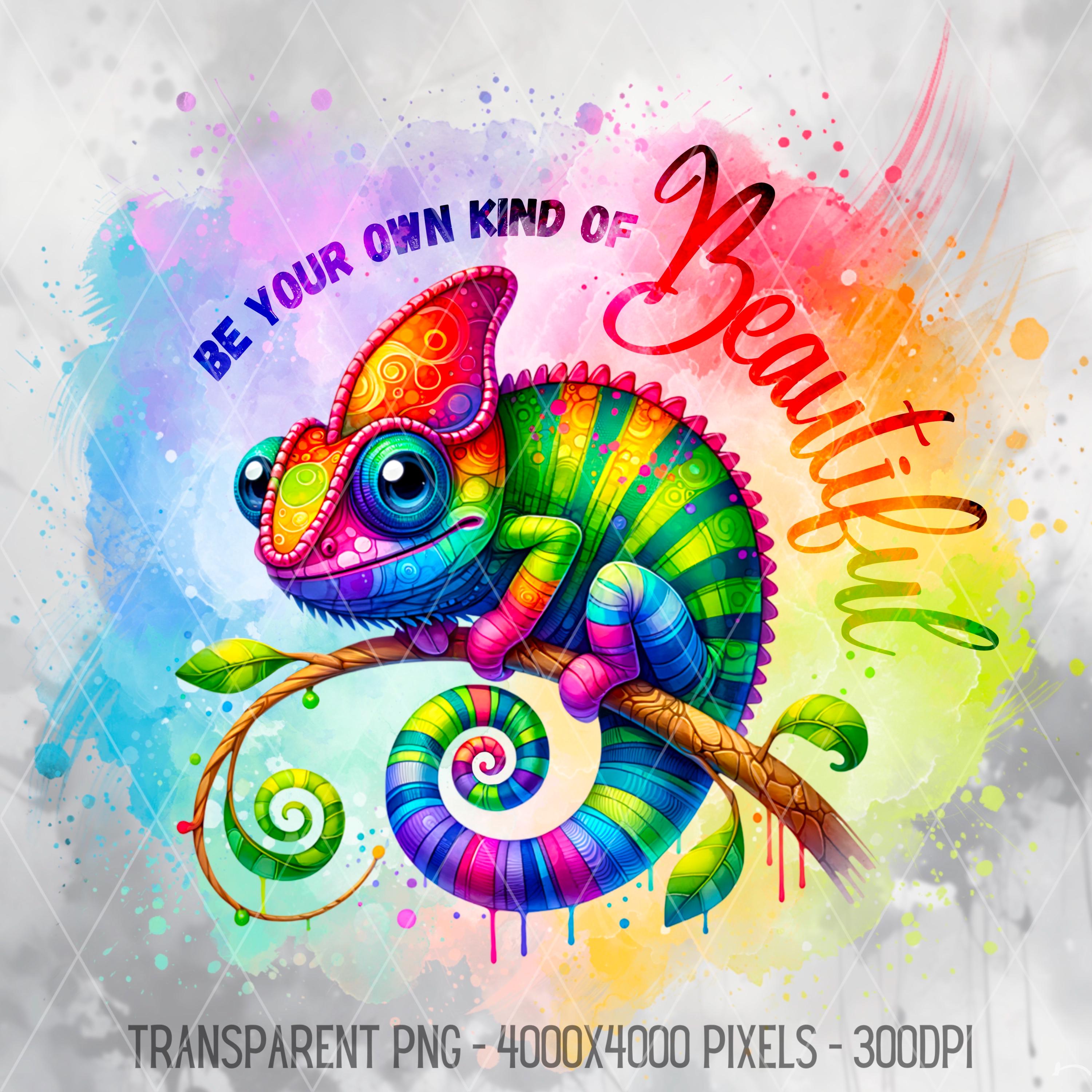 Be You Own Kind of Beautiful, Chameleon PNG, Cute Creature ...