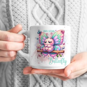Anti-social Butterfly PNG, Cute Pastel Butterfly JPG, Sarcastic Clipart ...