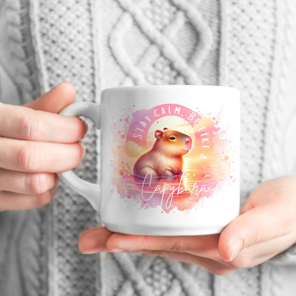 Stay Calm Be Like a Capybara PNG, Cute Capybara Sublimation Design ...