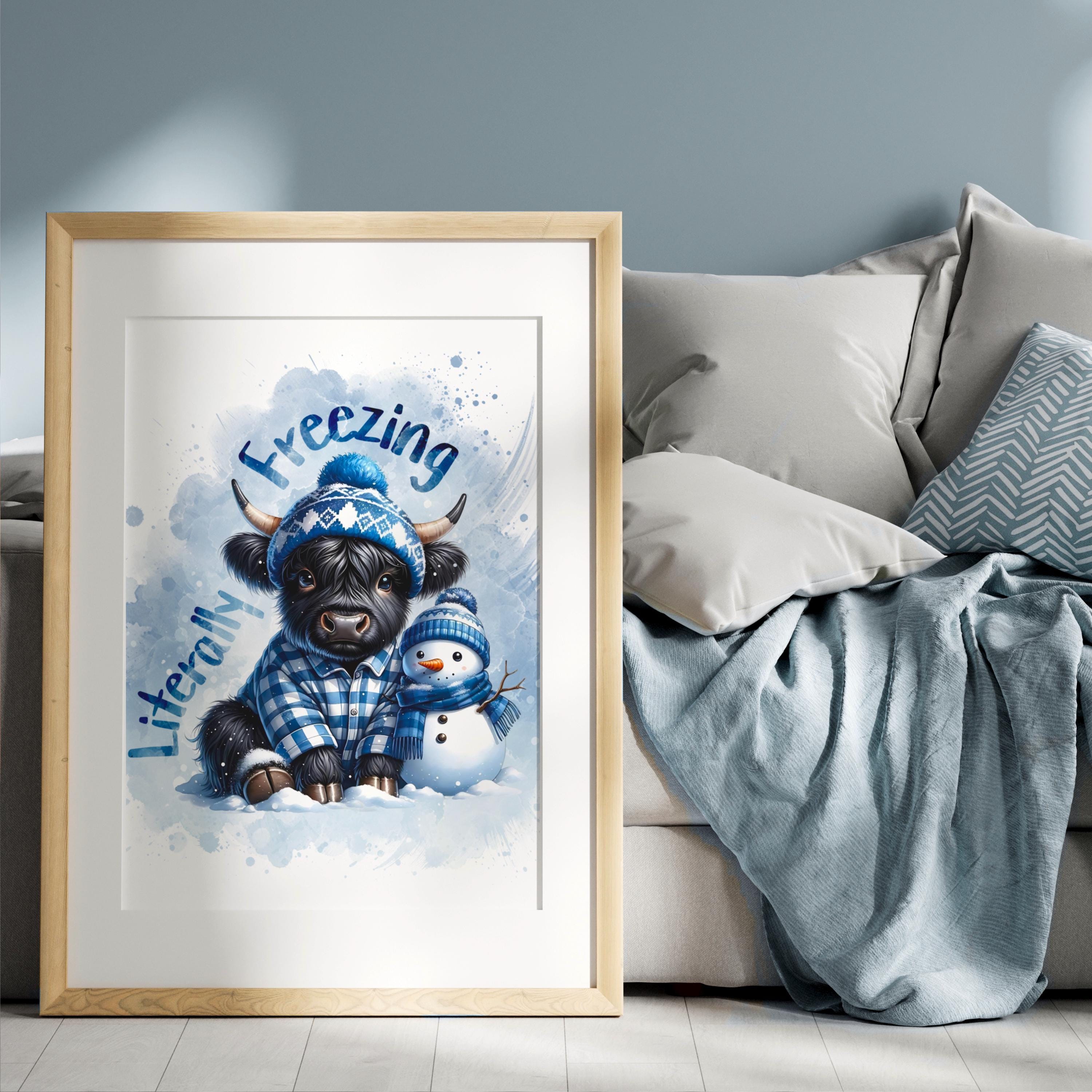 Cute Highland Cow PNG, Literally Freezing Png, Kawaii Cow Clipart ...