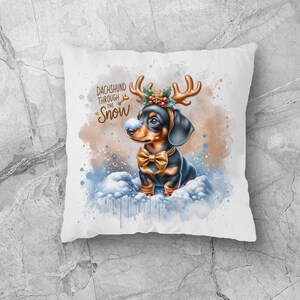 Dachshund Through the Snow PNG, Cute Christmas Puppy Wearing Antlers ...