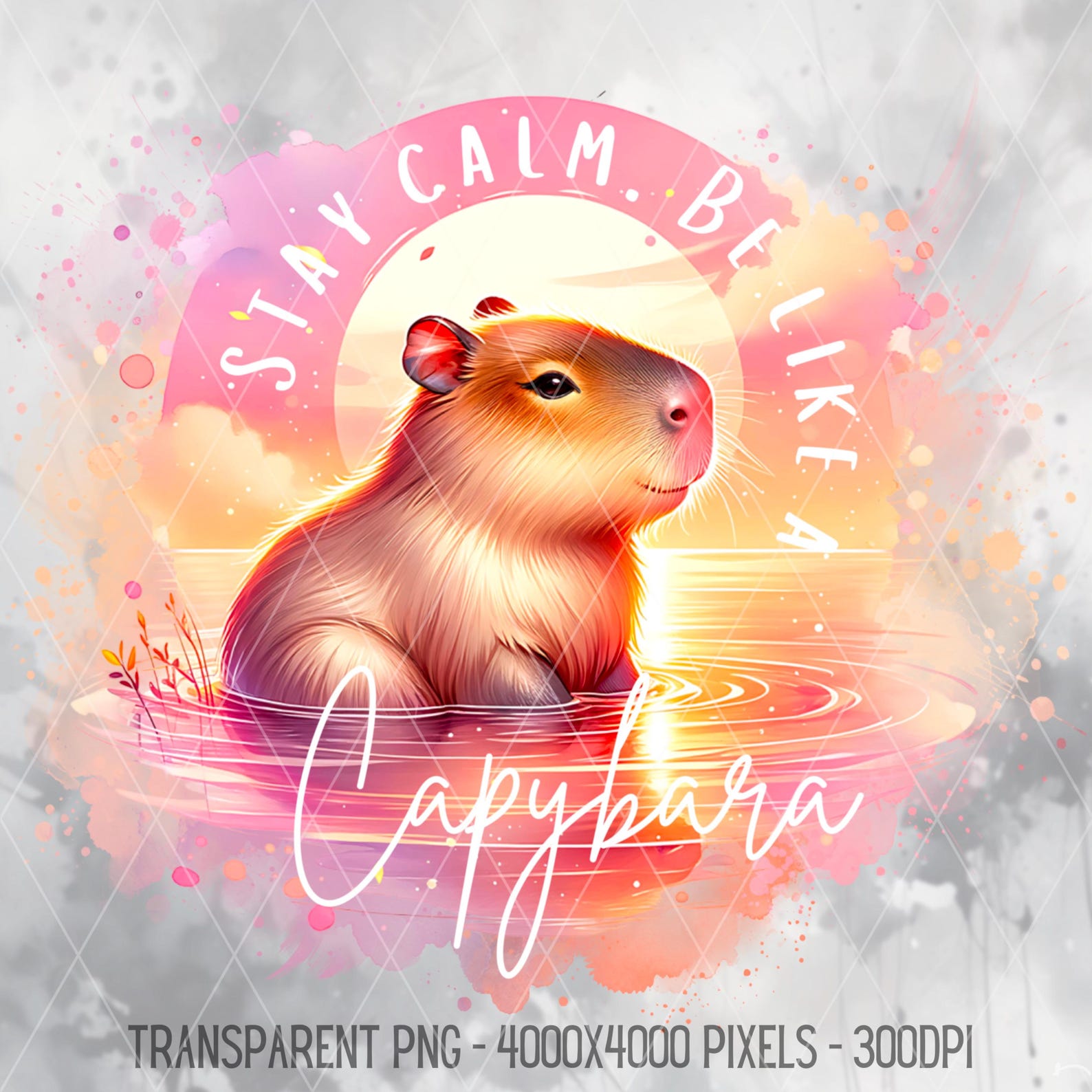 Stay Calm Be Like a Capybara PNG, Cute Capybara Sublimation Design ...