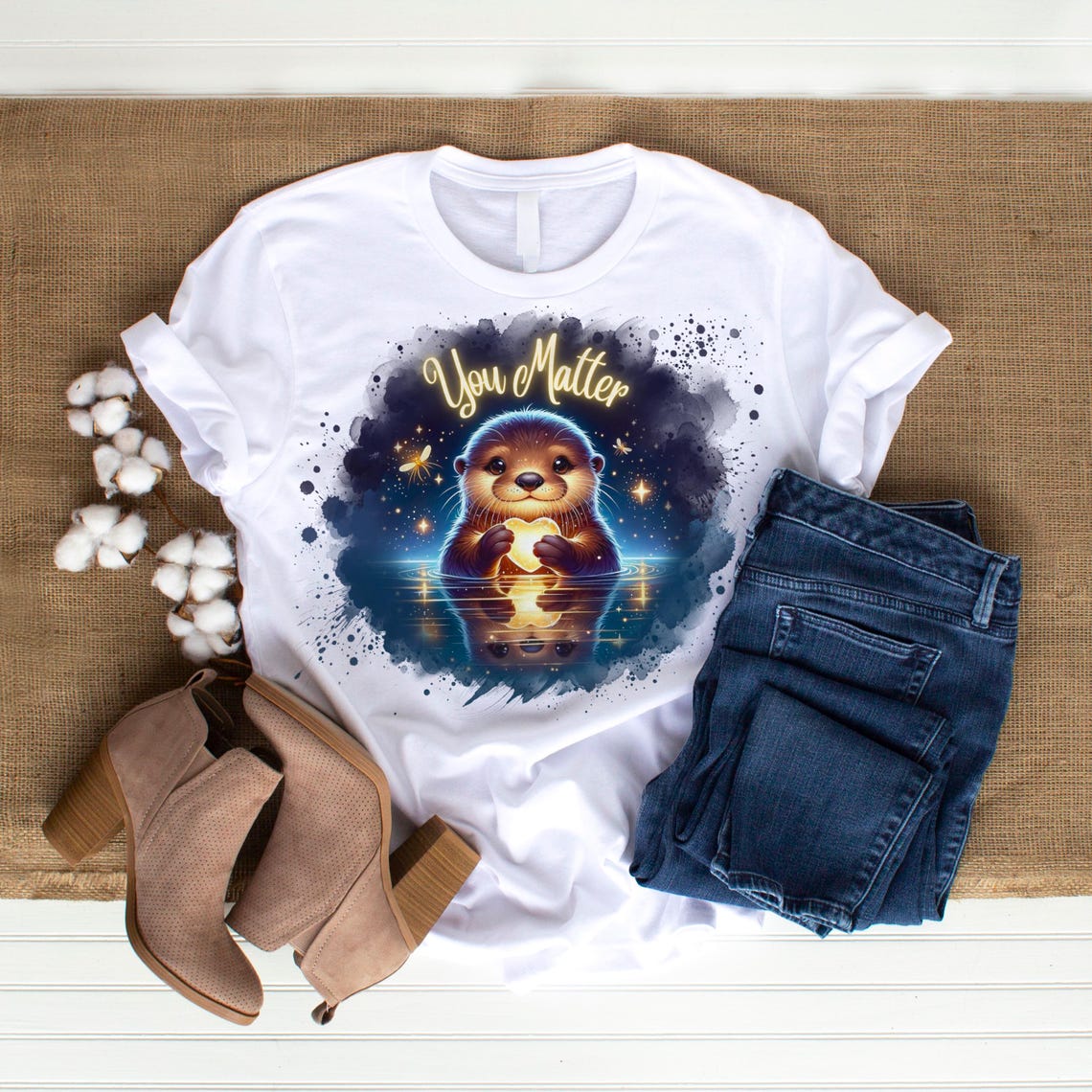 You Matter Cute Otter PNG, Inspirational Quote Animal Painting Clipart ...