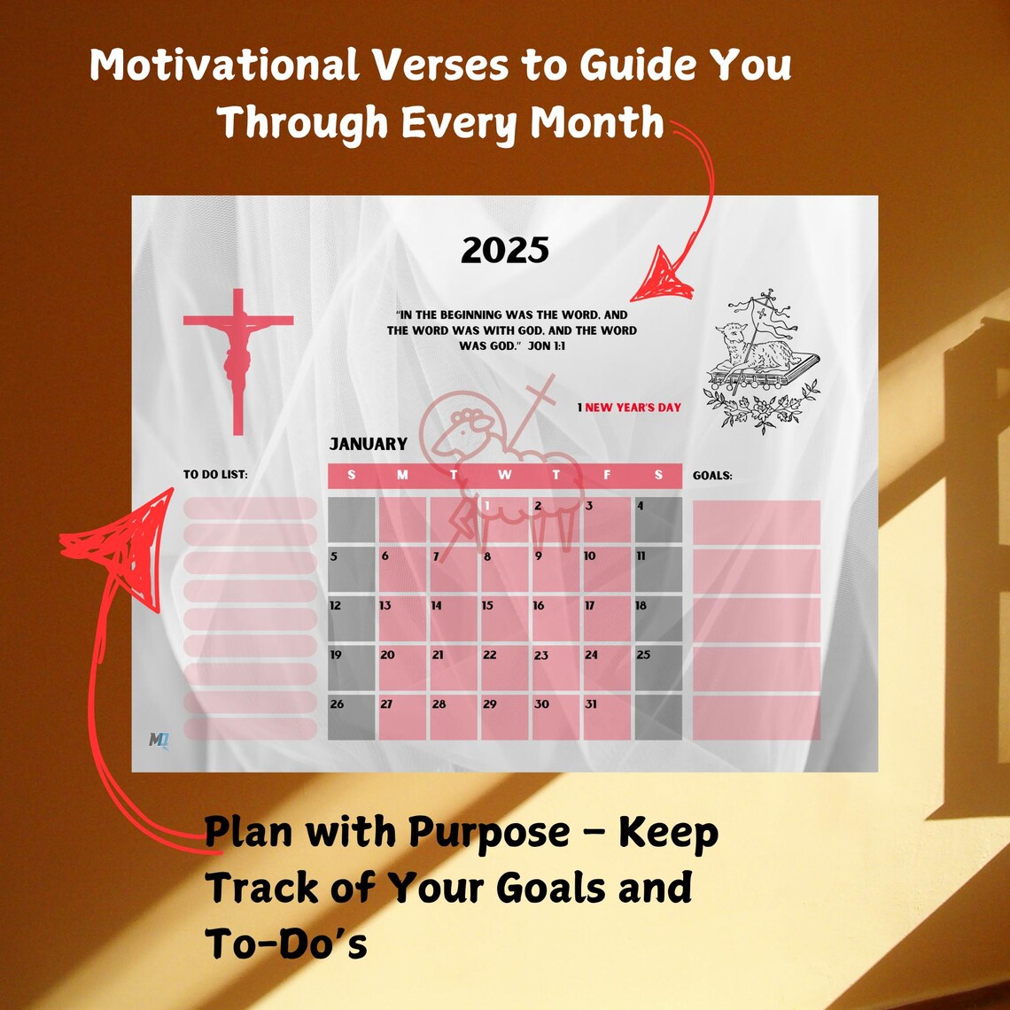 2025 Christian Monthly Calendar | Digital Download | Faith-inspired ...