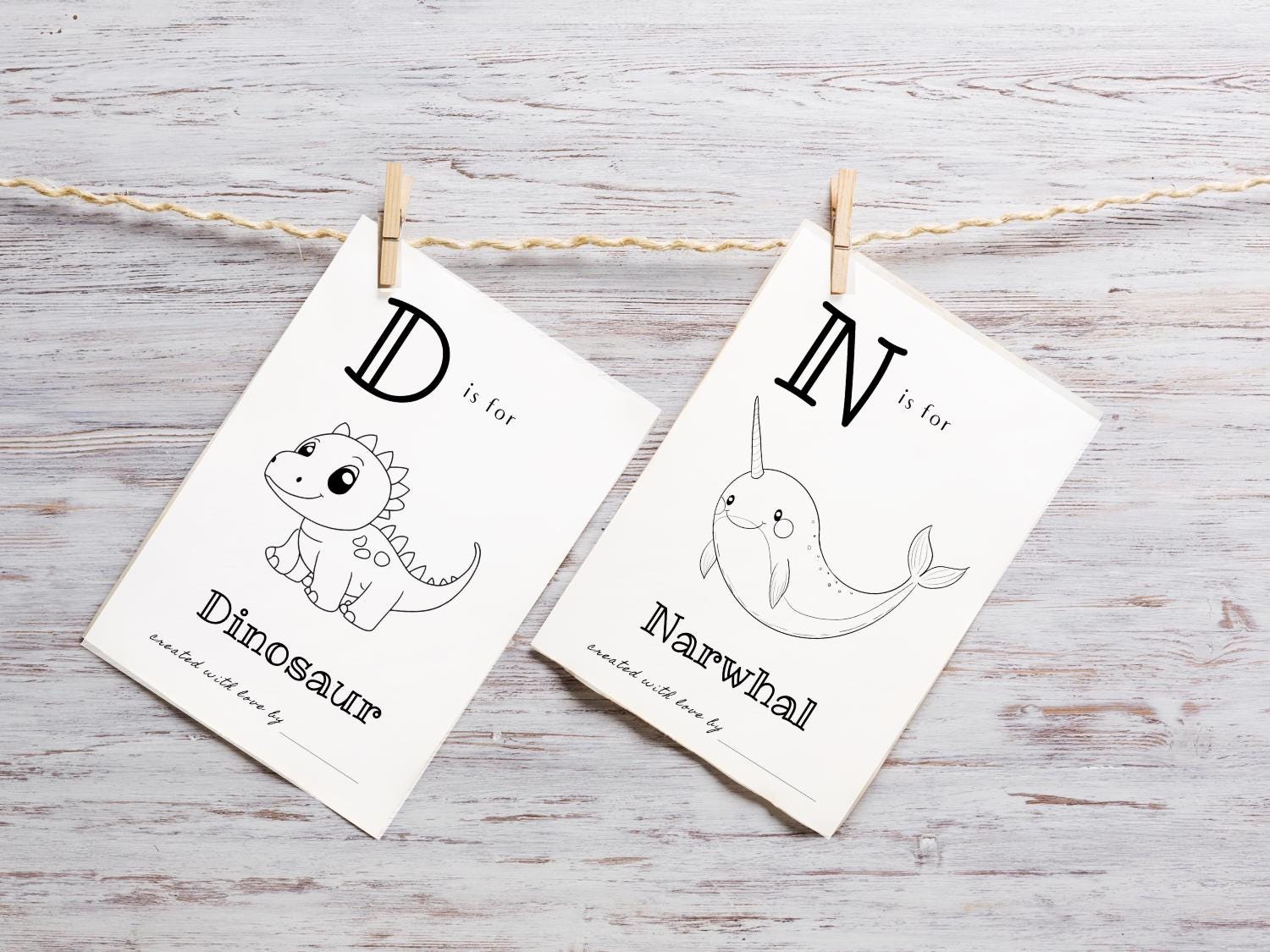 ABC Baby Shower Animal Coloring Book Memorable Game - Guest Book ...