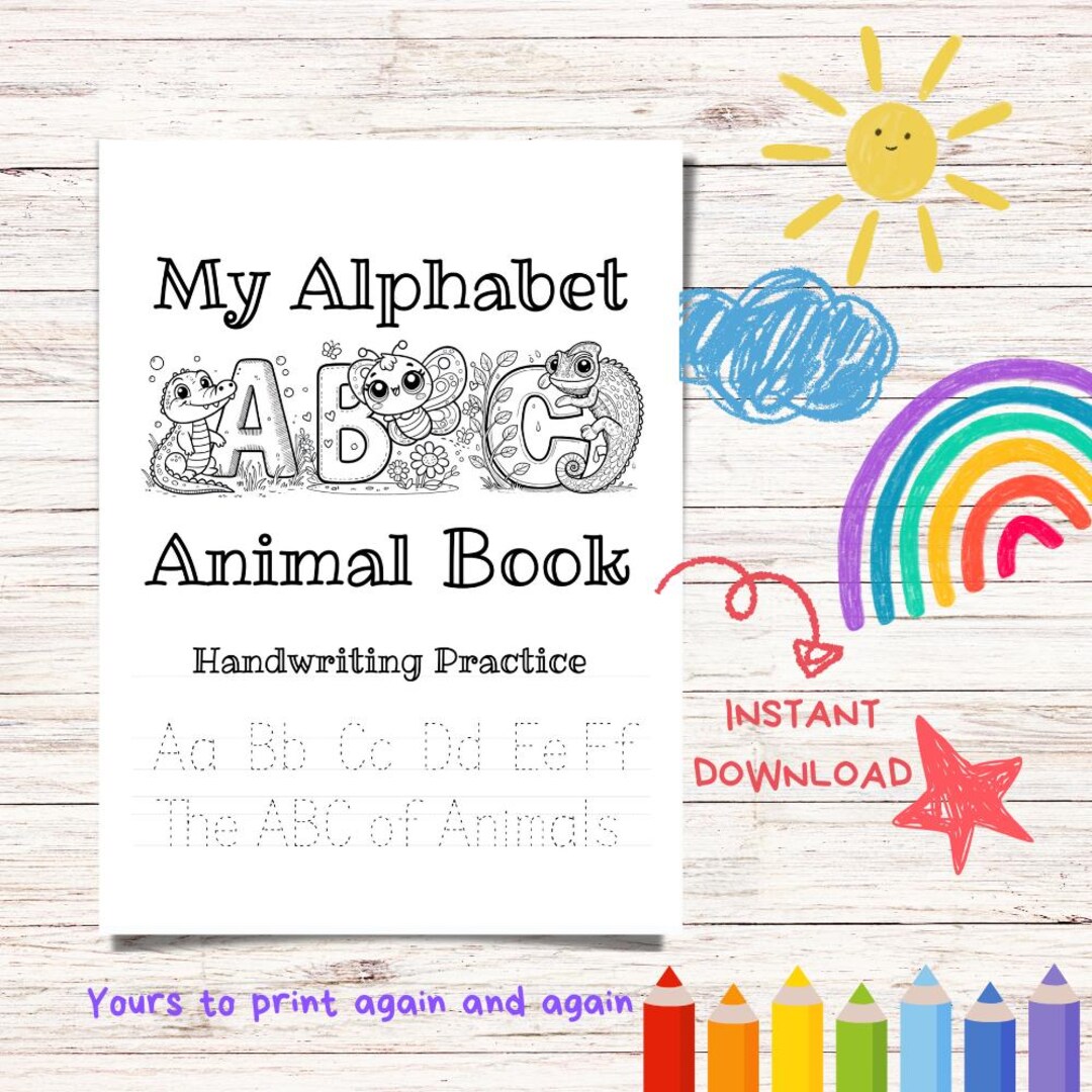 ABC Coloring Book With Letter Tracing Animal Alphabet Coloring Sheets ...