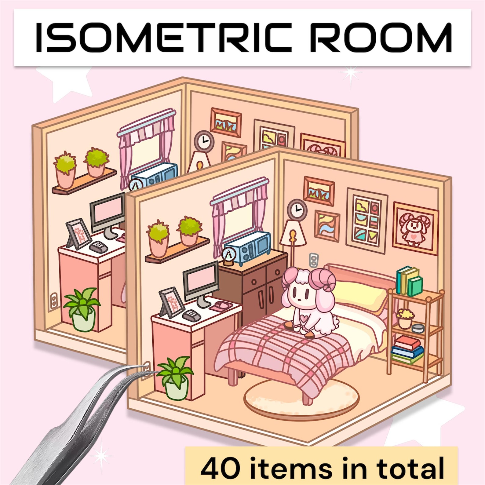 Isometric Room Stickers| Iso Bedroom House Designer, Interior Design ...