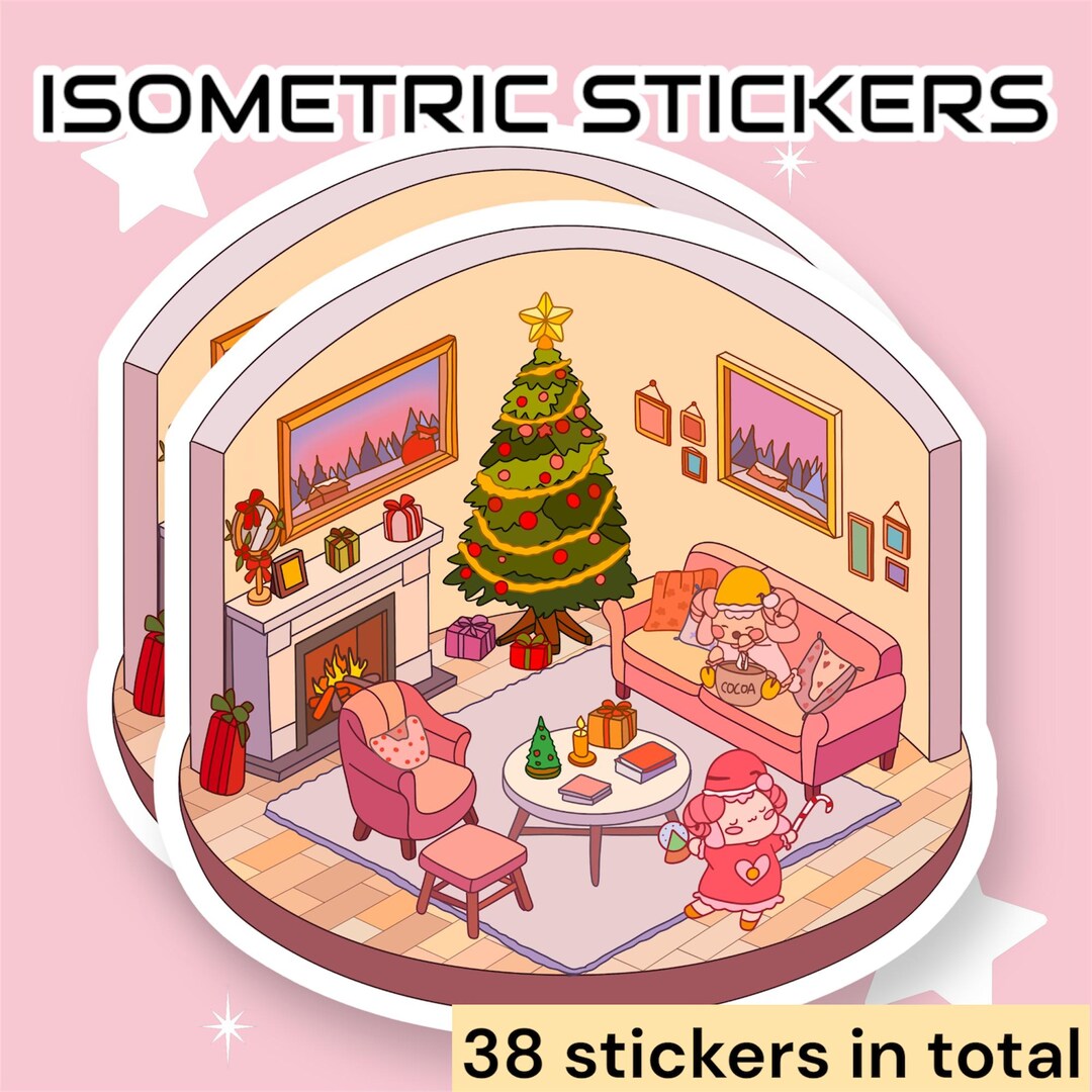 Isometric Room Stickers| Iso Christmas House Designer, Interior Design ...
